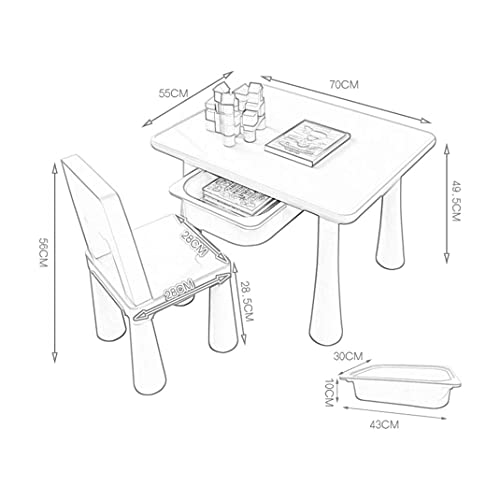 Walnut Healthy Safety PP Children's Game Study Table Chair Parent-Child Game Desk Baby Kids Furniture (Color : D)