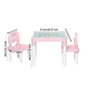 Walnut Children 's Learning Table Chairs Set Kids Gaming Learning Tables Chair PP Table Cute Toy Game Table Desk for Girs Boy