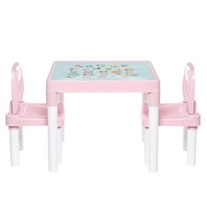 Walnut Children 's Learning Table Chairs Set Kids Gaming Learning Tables Chair PP Table Cute Toy Game Table Desk for Girs Boy