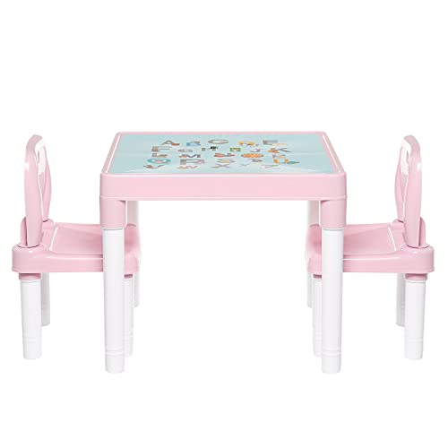 Walnut Children 's Learning Table Chairs Set Kids Gaming Learning Tables Chair PP Table Cute Toy Game Table Desk for Girs Boy