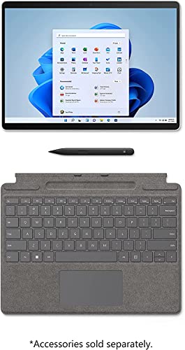 Microsoft Surface Pro X Tablet, 13" PixelSense Touchscreen Display, SQ1, 8GB Memory, 128GB Solid State Drive, Qualcomm Adreno 685 GPU, Windows 11 Home, Surface Laptop, Platinum (Renewed)