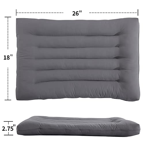 HOMBYS Thin Stomach Sleeper Bed Pillows for Sleeping, 2.75 Inch Thin Slim Flat Pillow for Stomach and Back Sleepers, Extra Low Profile Pillow 18x26(Standard,Grey)