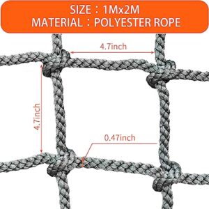 3.3' X 6.6' Polyester Playground Net, Heavy Duty Large Military Climbing Cargo Net, Kids Safety Protection Net, Rope Ladder, Swingset, for Kids & Adult, Indoor & Outdoor, Treehouse, Jungle Gyms …