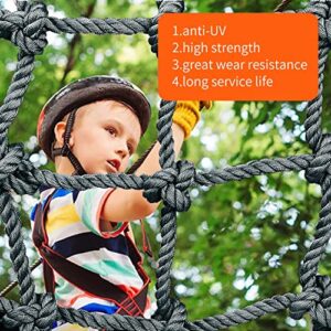 3.3' X 6.6' Polyester Playground Net, Heavy Duty Large Military Climbing Cargo Net, Kids Safety Protection Net, Rope Ladder, Swingset, for Kids & Adult, Indoor & Outdoor, Treehouse, Jungle Gyms …