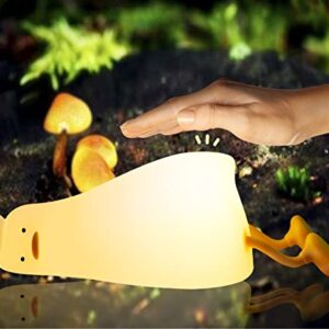 Cute Duck LED Night Light, 3 Level Dimmable Lying Flat Duck Night Light for Kids/Adult, Type-C Rechargeable Bedside Touch Night Lamp, Kawaii Stuff duck Lamp, Nightlight for Bedroom, Breastfeeding