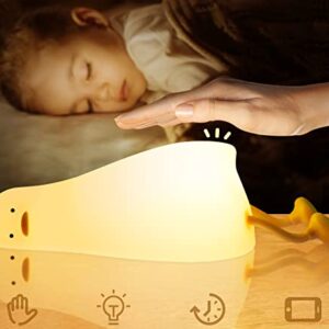 Cute Duck LED Night Light, 3 Level Dimmable Lying Flat Duck Night Light for Kids/Adult, Type-C Rechargeable Bedside Touch Night Lamp, Kawaii Stuff duck Lamp, Nightlight for Bedroom, Breastfeeding