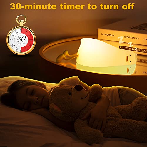 Cute Duck LED Night Light, 3 Level Dimmable Lying Flat Duck Night Light for Kids/Adult, Type-C Rechargeable Bedside Touch Night Lamp, Kawaii Stuff duck Lamp, Nightlight for Bedroom, Breastfeeding