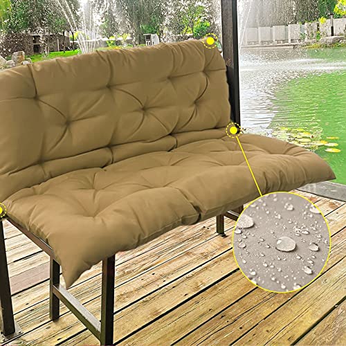 Mrzneaoch Porch Swing Cushion with Backrest and Ties 3 Seat Swing Cushion Replacement Thicken 4" Outdoor Swing Cushions for Outdoor Cushions for Patio Furniture (60 * 40 * 4 inch)