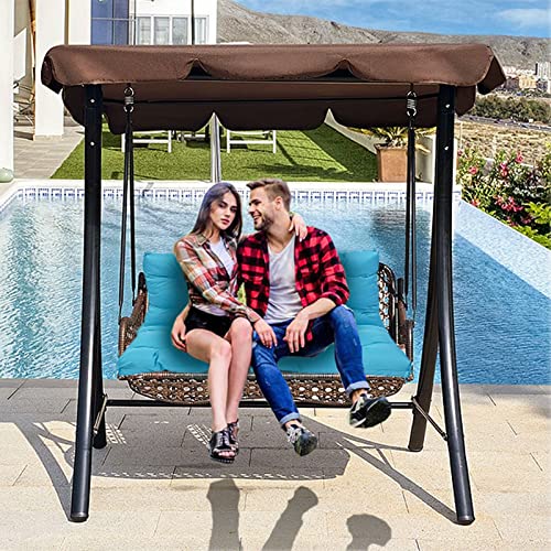 Mrzneaoch Porch Swing Cushion with Backrest and Ties 3 Seat Swing Cushion Replacement Thicken 4" Outdoor Swing Cushions for Outdoor Cushions for Patio Furniture (60 * 40 * 4 inch)