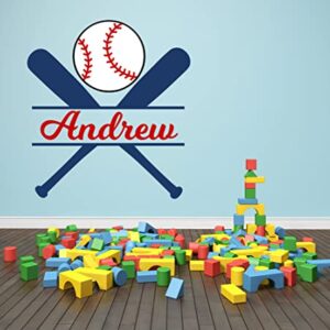 Baseball Wall Decals - Custom Name Decal - Wall Decor for Boys Room - Personalized Baseball Bat Wall Decal - Sport Wall Art Kids Bedroom Decor