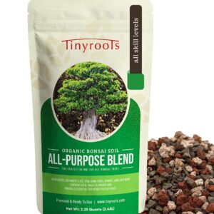 bonsai outlet bonsai soil mix - tinyroots all purpose bonsai soil mix ready to use blend, used for all varieties of bonsai trees, 2.25 quarts