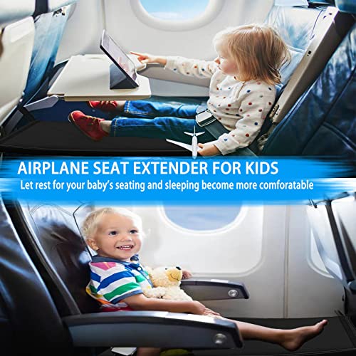 Airplane Footrest for Kids,Travel Airplane Toddler Bed,Portable Toddler Bed for Travel,Travel Foot Rest for Airplane Flights,Travel Seat Cushion for Airplane,Airplane Seat Extender for Kids (Black)