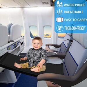 Airplane Footrest for Kids,Travel Airplane Toddler Bed,Portable Toddler Bed for Travel,Travel Foot Rest for Airplane Flights,Travel Seat Cushion for Airplane,Airplane Seat Extender for Kids (Black)