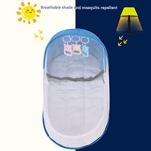 ba net Mosquito Bagima Baby Travel Cot with Mosquito Net and Awning Portable Baby Cot Changing Bag Foldable Baby Cot with Mosquito Net Cuddly Nest Baby Cot (Gray)