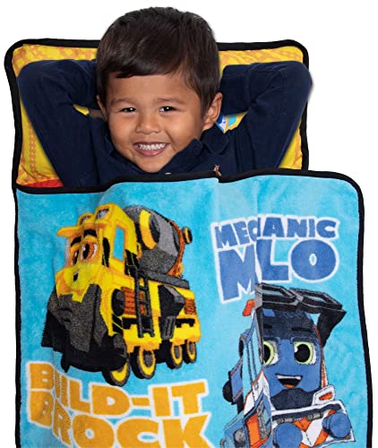 Mighty Express Trains Toddler Nap Mat Set – Includes Pillow and Fleece Blanket – Great for Boys Napping During Daycare or Preschool - Fits Toddlers