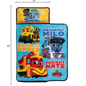 Mighty Express Trains Toddler Nap Mat Set – Includes Pillow and Fleece Blanket – Great for Boys Napping During Daycare or Preschool - Fits Toddlers