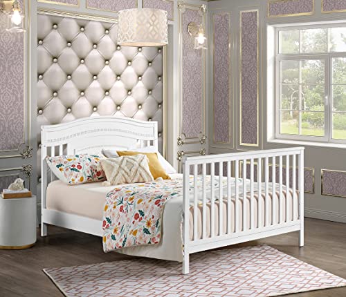 Oxford Baby Briella 4-in-1 Convertible Crib, White, GreenGuard Gold Certified