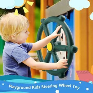 Rcanedny 3 Pack Playground Steering Wheel Swingset Steering Wheel Pirate Ship Steering Wheel Toys for Kids Outdoor Playground Ship Playhouse Treehouse Decor (Blue,Green,Yellow)