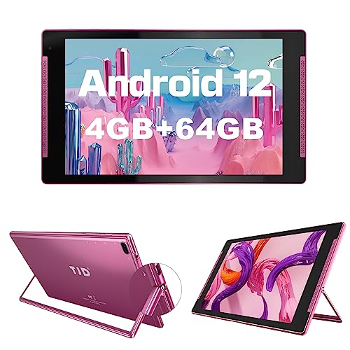 Android 12 Tablet 10 inch Tablets, 64GB ROM 512GB Expand Tablet pc, Quad Core Processor, HD IPS Screen, 8MP Dual Camera, Wi-Fi 6, G+G, Bluetooth5.0,6000mAh Battery Google GMS Stand Tablet (WineRed)