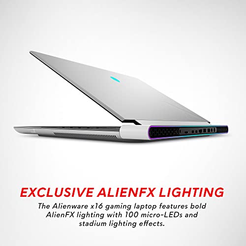 Alienware X16 R1 Gaming Laptop - 16-inch QHD+ 240Hz Display, Intel Core i9-13900HK, 32GB LPDDR5 RAM, 1TB SSD, NVIDIA GeForce RTX 4080 12GB GDDR6, Windows 11 Home - Lunar Silver