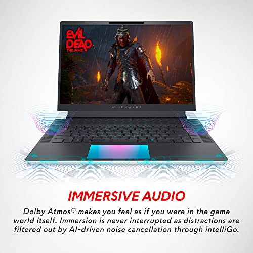 Alienware X16 R1 Gaming Laptop - 16-inch QHD+ 240Hz Display, Intel Core i9-13900HK, 32GB LPDDR5 RAM, 1TB SSD, NVIDIA GeForce RTX 4080 12GB GDDR6, Windows 11 Home - Lunar Silver