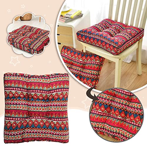 TUNKENCE Chair Mat Chair Cushions Cute Bohemian Outdoor Patio Chair Seat Pads Square Floor Pillow Kitchen Chair Seat Cushion Pads for Patio Porch Swing Garden Kitchen,19.7Inch