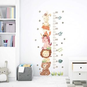 Kawaii Wall Decorations, Cute Cartoon Height Chart Stickers, Growth Chart for Wall, Living Room, Bedroom Wall Decoration Stickers (Bear Stacked)