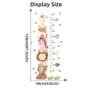 Kawaii Wall Decorations, Cute Cartoon Height Chart Stickers, Growth Chart for Wall, Living Room, Bedroom Wall Decoration Stickers (Bear Stacked)