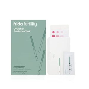 frida fertility ovulation prediction test - over 99% accurate, find your 48 hour baby making window no app required - 60 strips + 5 piece tracking system