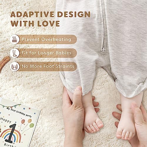 GROWNSY Baby Swaddle for Newborns, Moisture-Wicking Fabric for Better Sleep, Infant Swaddles Blanket, Sleep Sack 0-3 Month, Cotton, Newborn Essentials, Promotes Healthy Hip Development, Gray, 1.0 TOG