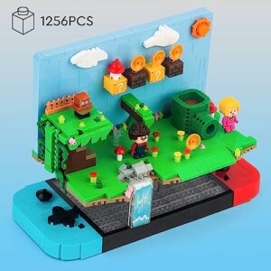 Vziimo Super Adventures Game Building Sets with Mini Figures,Cool Building Blocks Kits for Adults, 3D Anime Scene Model Creative Idea Gift for Boys Teens Kids 8+ (1256 Pieces)