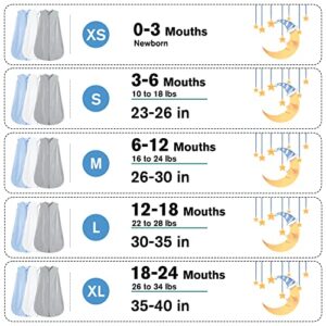 BSTOPPT 3 Pack Baby Sleep Sack 12-18 Months 100% Rayon Cotton Baby Sleeping Bag 2-Way Zipper Toddler Wearable Blankets Comfy Stretchy Thin Sleep Sacks