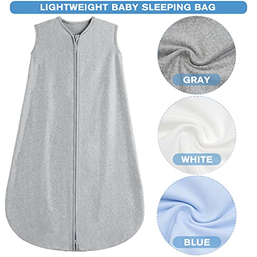 BSTOPPT 3 Pack Baby Sleep Sack 12-18 Months 100% Rayon Cotton Baby Sleeping Bag 2-Way Zipper Toddler Wearable Blankets Comfy Stretchy Thin Sleep Sacks