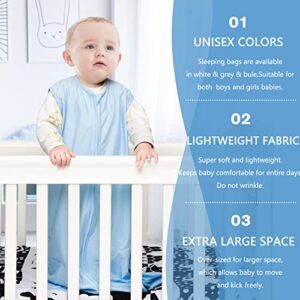 BSTOPPT 3 Pack Baby Sleep Sack 12-18 Months 100% Rayon Cotton Baby Sleeping Bag 2-Way Zipper Toddler Wearable Blankets Comfy Stretchy Thin Sleep Sacks