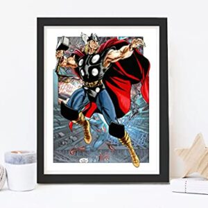 Superhero Posters for Boys Room - 8x10 Inches Set of 9 UNFRAMED - Superhero Wall Art - Superhero Wall Decor - Superhero Comics Characters for Boys Room Nursery Kids Rooms Bedrooms Toddlers Teens Bathrooms Girls Rooms by EOM Art & Design