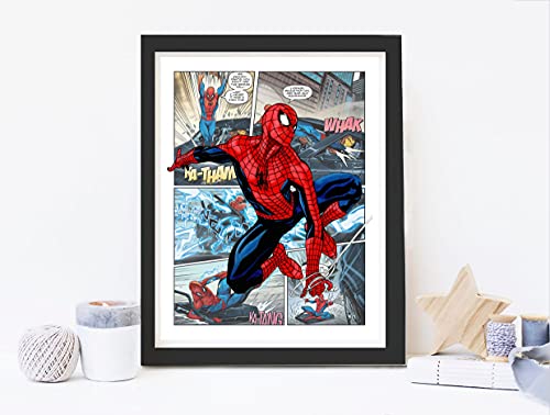 Superhero Posters for Boys Room - 8x10 Inches Set of 9 UNFRAMED - Superhero Wall Art - Superhero Wall Decor - Superhero Comics Characters for Boys Room Nursery Kids Rooms Bedrooms Toddlers Teens Bathrooms Girls Rooms by EOM Art & Design