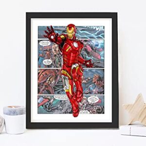 Superhero Posters for Boys Room - 8x10 Inches Set of 9 UNFRAMED - Superhero Wall Art - Superhero Wall Decor - Superhero Comics Characters for Boys Room Nursery Kids Rooms Bedrooms Toddlers Teens Bathrooms Girls Rooms by EOM Art & Design