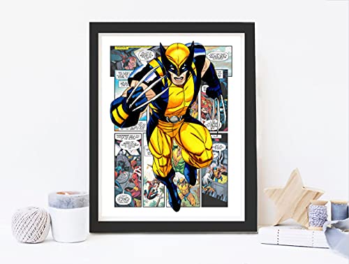 Superhero Posters for Boys Room - 8x10 Inches Set of 9 UNFRAMED - Superhero Wall Art - Superhero Wall Decor - Superhero Comics Characters for Boys Room Nursery Kids Rooms Bedrooms Toddlers Teens Bathrooms Girls Rooms by EOM Art & Design