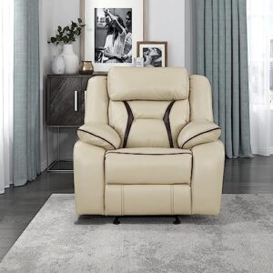 lexicon ridgefarm wall-hugger manual glider reclining chair, beige