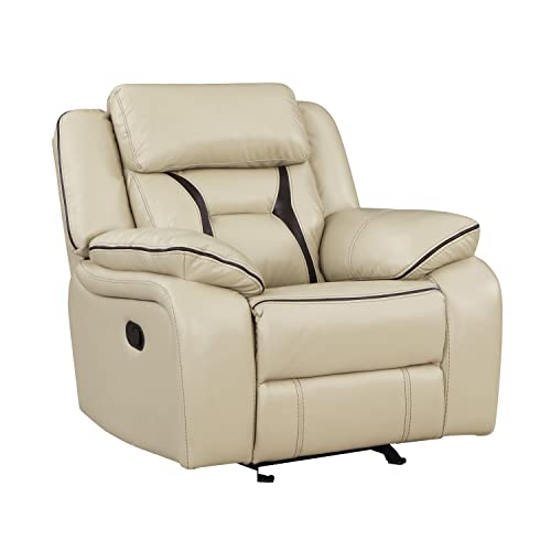 Lexicon Ridgefarm Wall-Hugger Manual Glider Reclining Chair, Beige