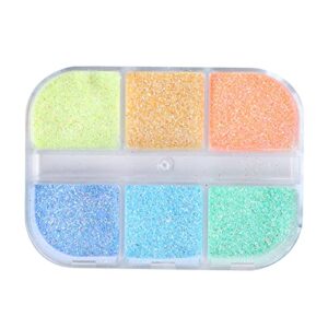 dip nail remover 6 grid/set nail glitter powder glitter nail glitter sugar powder irregular particle nail styling powder set nail decoration nail glitter（b-a)