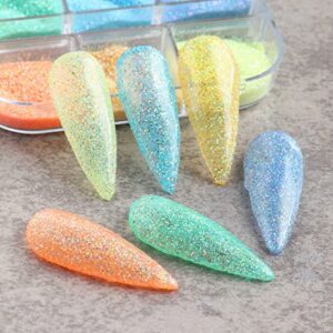 Dip Nail Remover 6 Grid/Set Nail Glitter Powder Glitter Nail Glitter Sugar Powder Irregular Particle Nail Styling Powder Set Nail Decoration Nail Glitter（B-A)