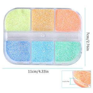 Dip Nail Remover 6 Grid/Set Nail Glitter Powder Glitter Nail Glitter Sugar Powder Irregular Particle Nail Styling Powder Set Nail Decoration Nail Glitter（B-A)