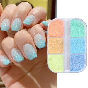 Dip Nail Remover 6 Grid/Set Nail Glitter Powder Glitter Nail Glitter Sugar Powder Irregular Particle Nail Styling Powder Set Nail Decoration Nail Glitter（B-A)