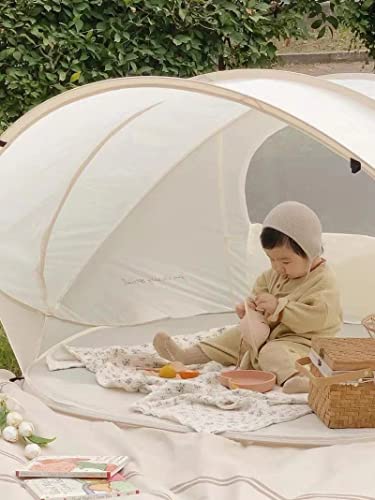 Popup Dome Play Yard Premium Outdoor and Indoor Baby Playpen Portable Lightweight Canopy and Travel Camping Bag (Off-White)