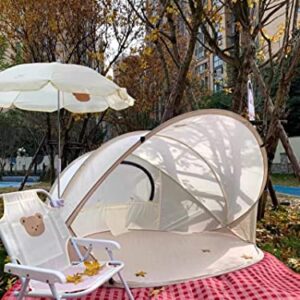 Popup Dome Play Yard Premium Outdoor and Indoor Baby Playpen Portable Lightweight Canopy and Travel Camping Bag (Off-White)