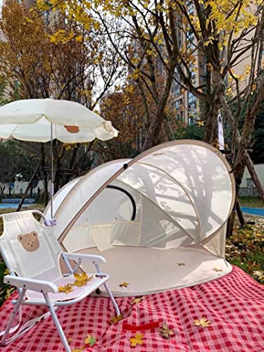 Popup Dome Play Yard Premium Outdoor and Indoor Baby Playpen Portable Lightweight Canopy and Travel Camping Bag (Off-White)