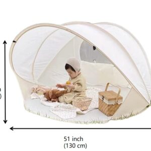 Popup Dome Play Yard Premium Outdoor and Indoor Baby Playpen Portable Lightweight Canopy and Travel Camping Bag (Off-White)