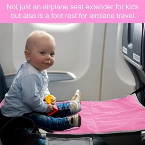 Kids Airplane Footrest, Lightweight Foldable Toddler Airplane Seat Extender Portable Toddler Travel Bed Kids Airplane Travel Essentials Airplane Travel Accessories for Kids (Pink)