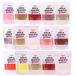 Holographic Fine Glitter, 100g/3.5oz Extra Fine Glitters Powder Packs for Resin, Craft Glitter for Tumblers Candle Slime Making, Festival Body Face Eyeshadow Nail Glitter (Rose Gold)